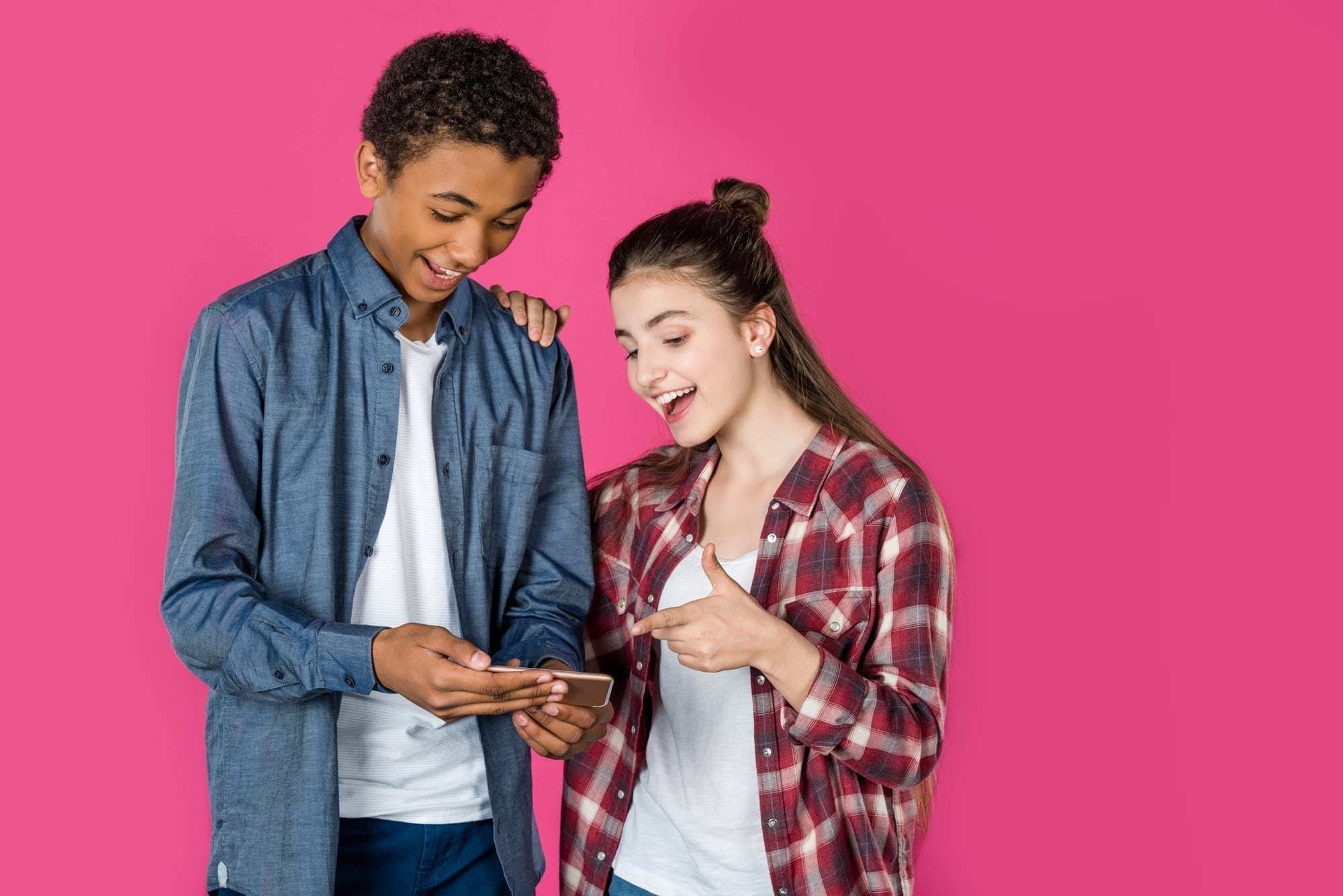 Teens Talking On Phone